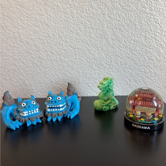 Art | Lot Of Art From Okinawa Shi Shi Dogs Jade Dragon Water Globe ...